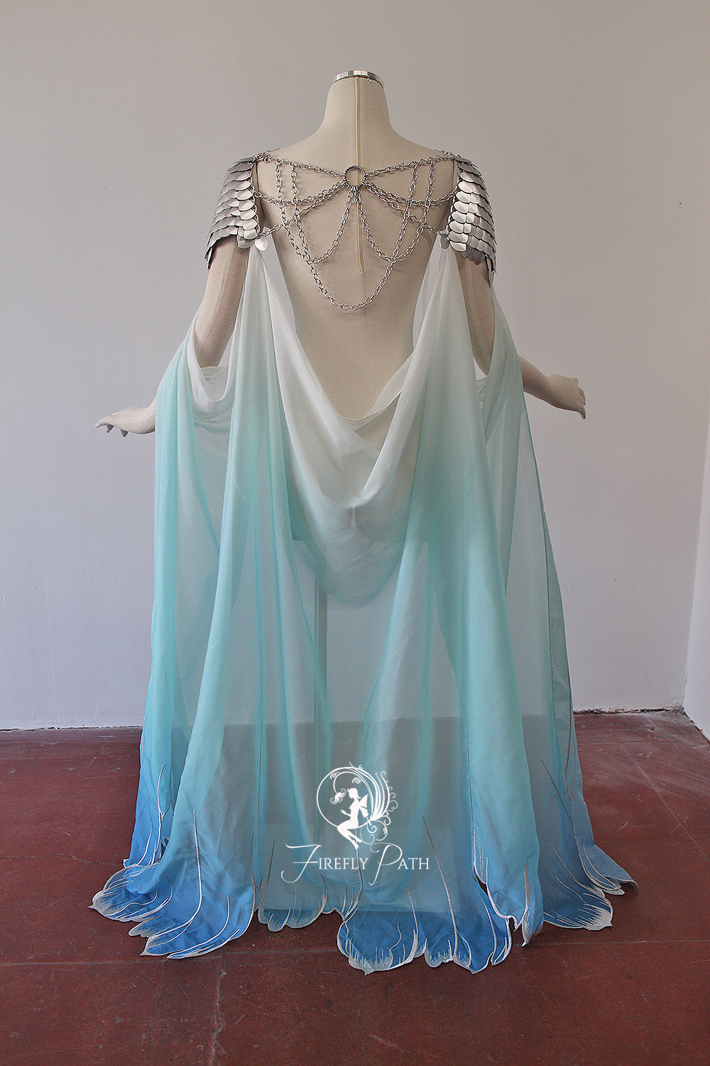 Aqua Blossomscale Cape | One-of-a-kind – Firefly Path