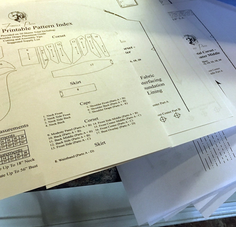 Sewing Pattern: Moonpetal gown and cape PDF – Firefly Path