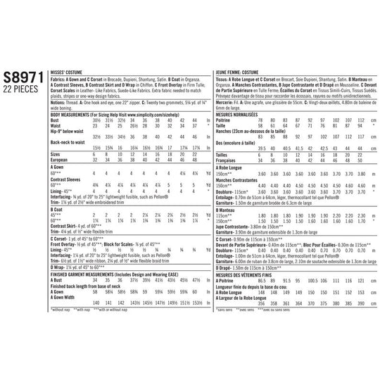 Sewing Pattern: Firefly Path X Simplicity Pattern S8971 Signed Pattern